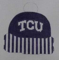 TCU Hat-KKCC109-4.25 x 4.5 - 18 mesh - Radish Roots Needlepoint