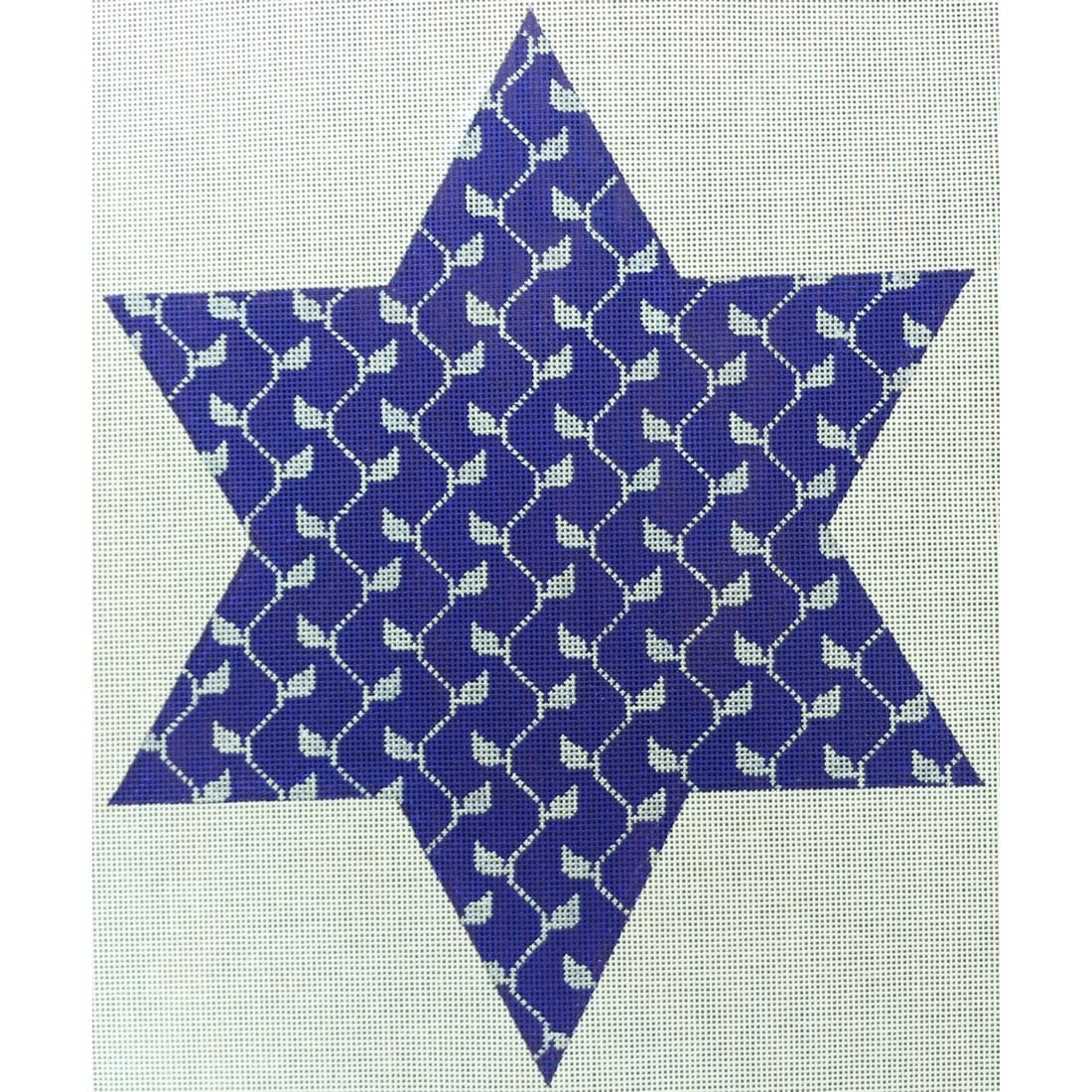 Wg11849-9"- 6 Pointed Star Of David- Silver | Radish Roots Needlepoint