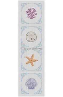 Beach Glass Sea Shells Coaster Strip 4 pc. 4" x 4" - 18 mesh | Radish ...